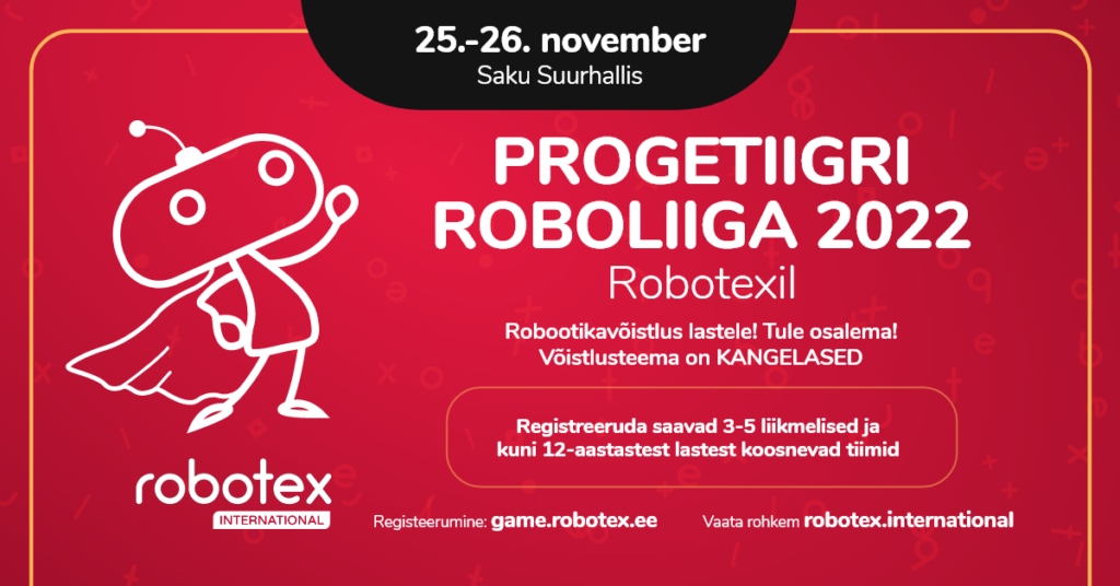 Robotex ootab lapsi osalema ProgeTiigri Roboliiga võistlusele - Robotex International